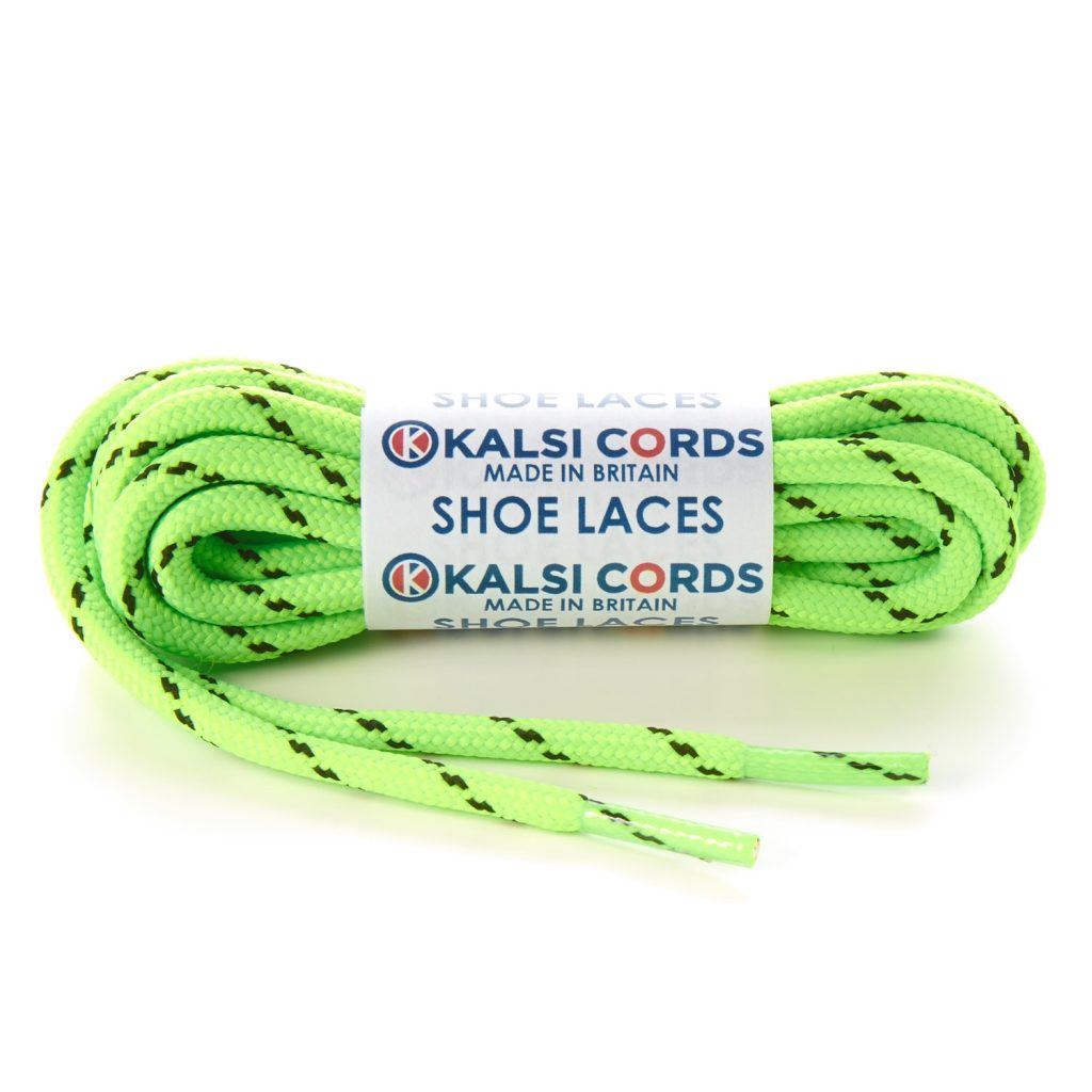 Fluorescent Lime Green 2 Fleck 5mm Round Cord Shoe Laces - Rope Lace by ...