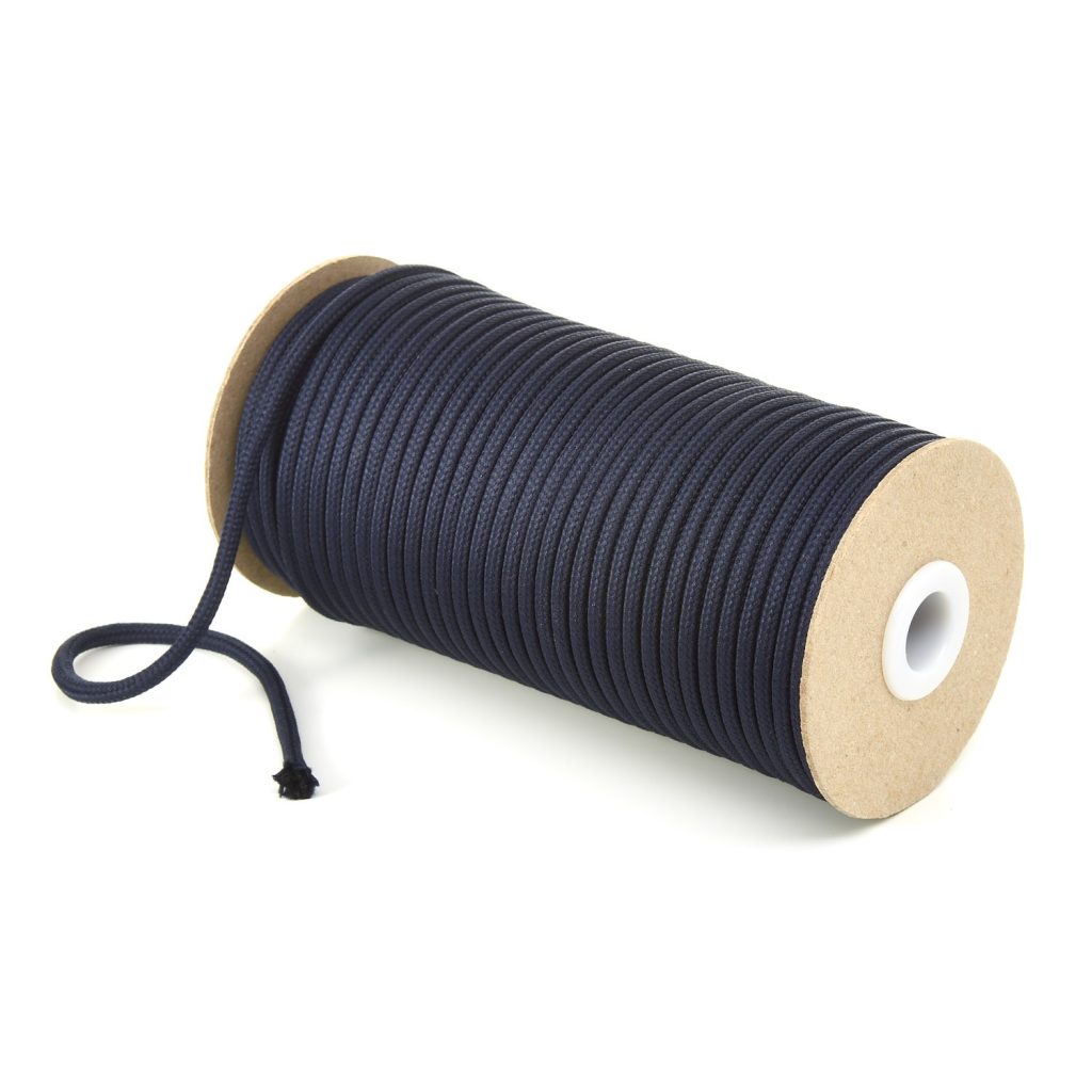 5mm Round Dark Navy Polyester Cord - by Kalsi Cords 35 Colours