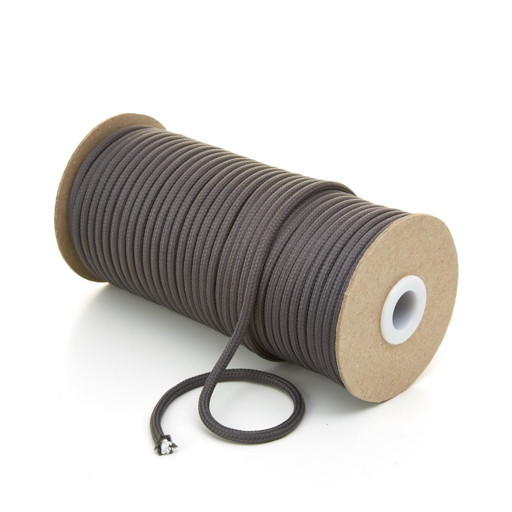 5mm Round Grey Polyester Cord - by Kalsi Cords 35 Colours