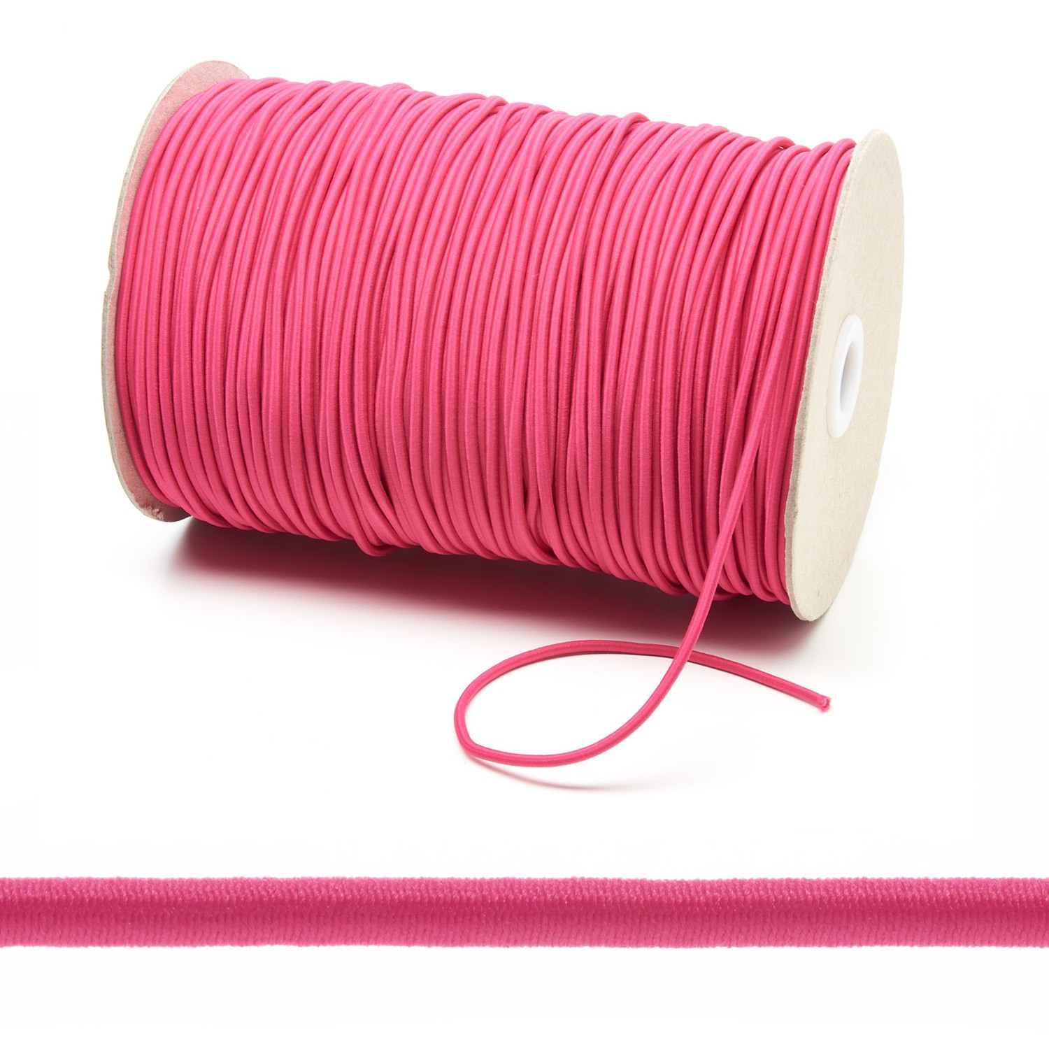 2mm Cerise Pink Thin Fine Round Elastic Cord - Kalsi Cords UK Made