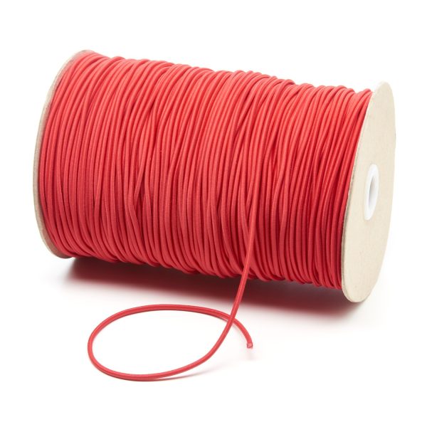2mm Red Thin Fine Round Elastic Cord - Kalsi Cords UK Manufacturer