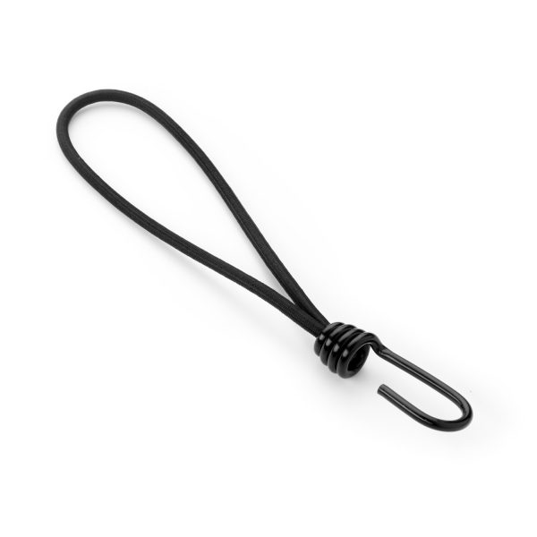 Elastic Metal Hook Loop Tie Bungee Shock Cord Black - Kalsi Cords UK