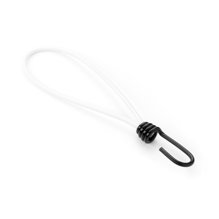 Elastic Metal Hook Loop Tie Bungee Shock Cord White - Kalsi Cords UK