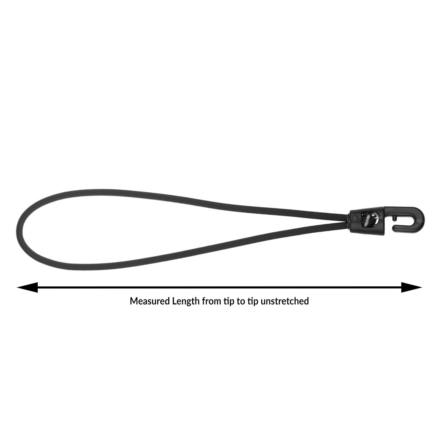 Elastic Mini Hook Loop Tie Bungee Shock Cord Black Kalsi Cords UK