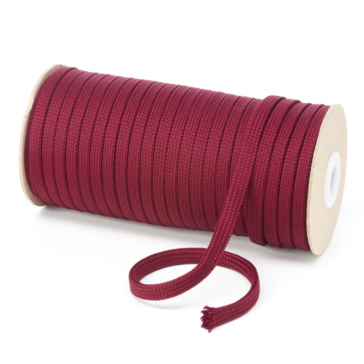9mm Flat Porto Wine Polyester Tubular Braid - Kalsi Cords UK Made