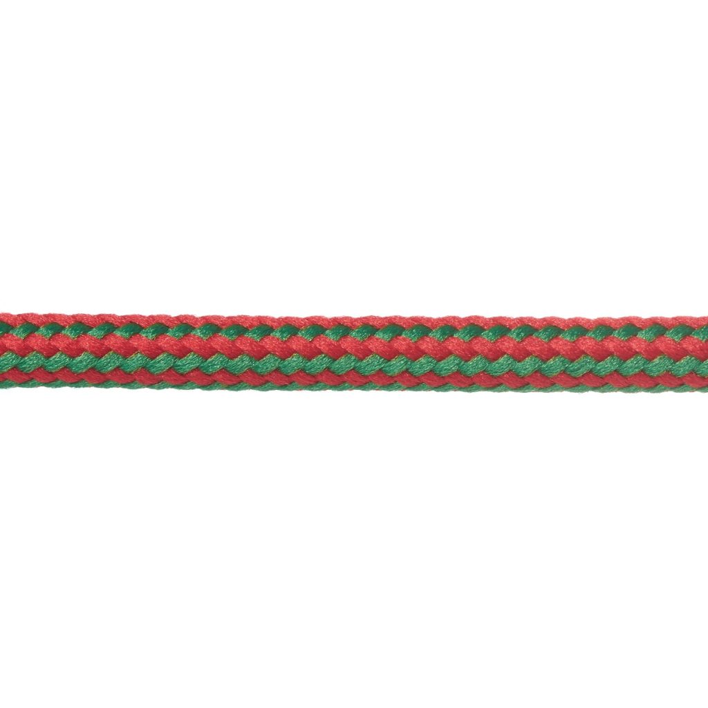 Emerald Green & Red Stripe Cord Lace by Kalsi Cords UK Manufacturers