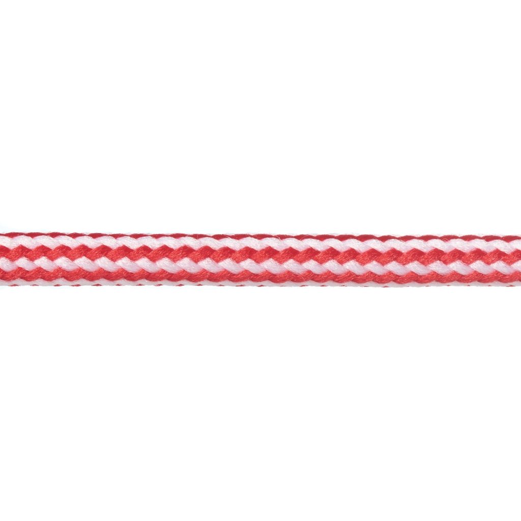 Red & White Stripe Cord Lace by Kalsi Cords UK Manufacturers