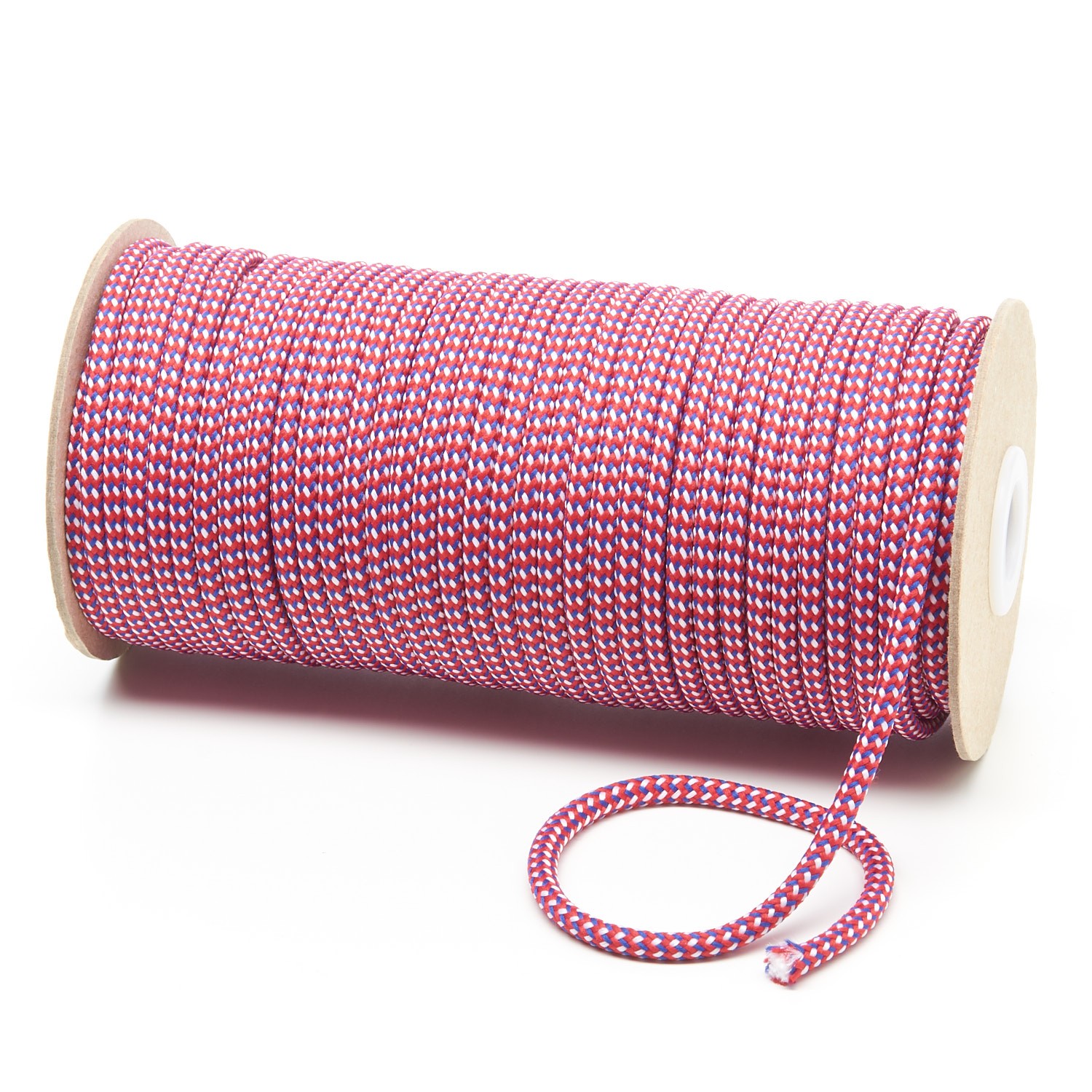 Red White Royal Blue Herringbone Cord - by Kalsi Cords British Quality