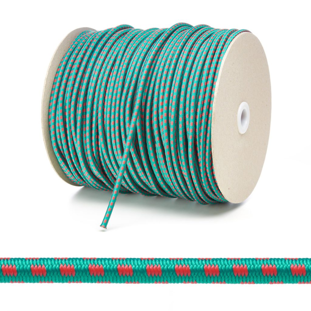 Kalsi Cords | 5mm Green & Red Round Elastic Bungee Shock Cord