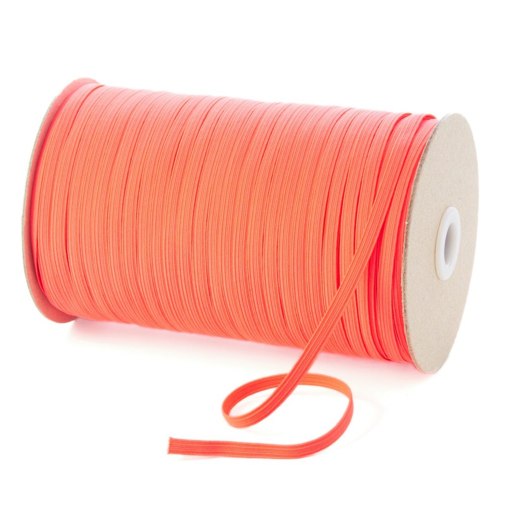6mm 8 Cord Fluorescent Pink Flat Braided Elastic - Kalsi Cords UK