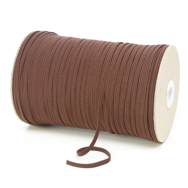 4mm 6 Cord York Brown Flat Braided Elastic - Kalsi Cords UK Made
