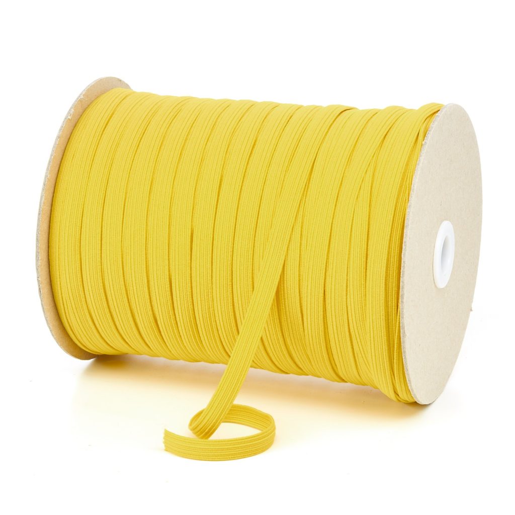8mm 10 Cord Yellow Flat Braided Elastic - Kalsi Cords UK Manufacturers