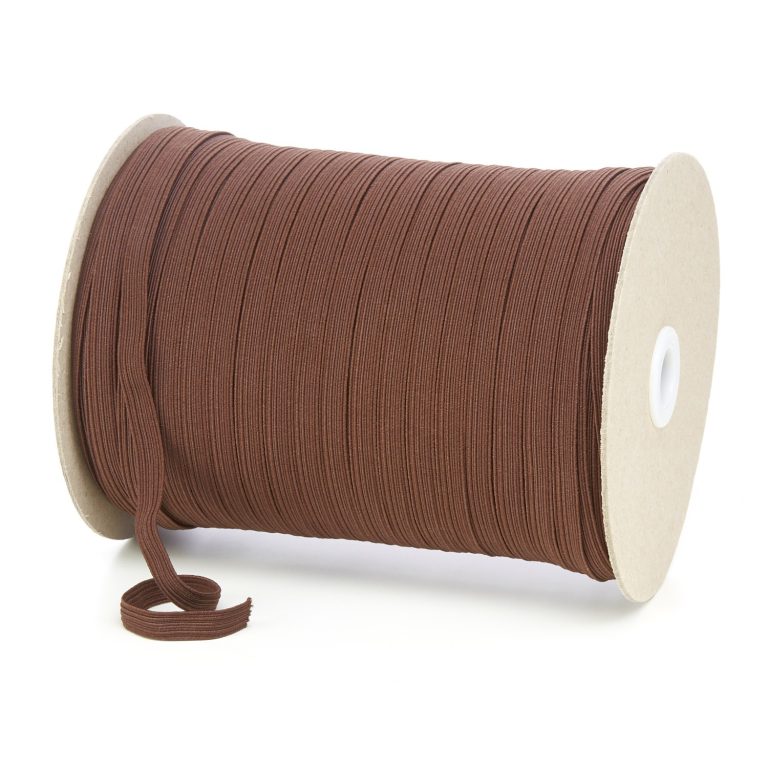 8mm 10 Cord York Brown Flat Braided Elastic - Kalsi Cords UK Made