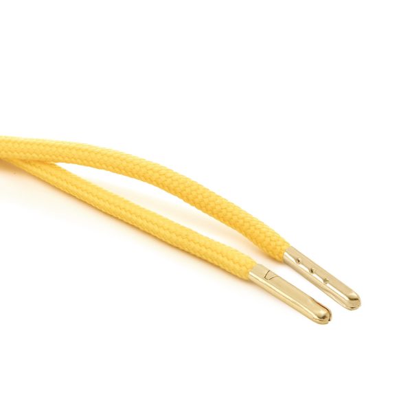 Yellow Round Draw String Cord Gold Metal Tip Lace UK