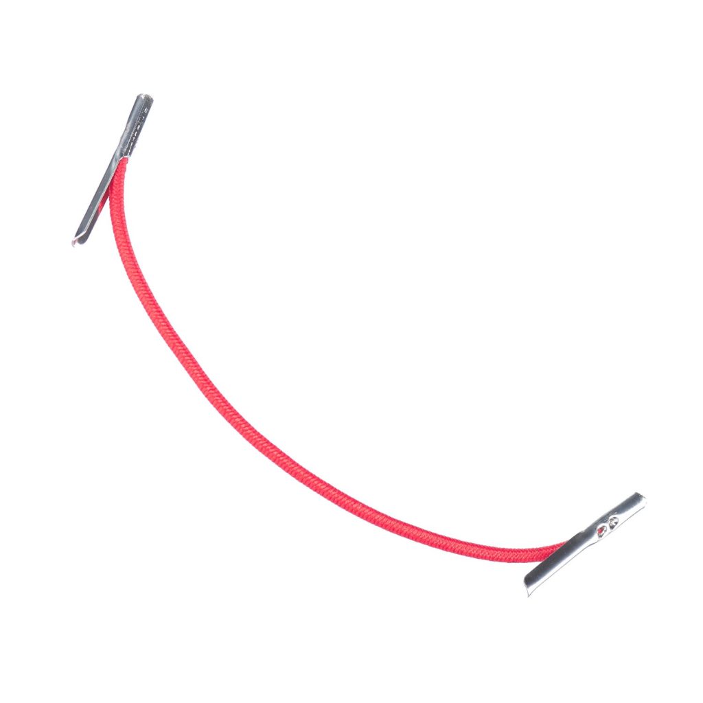 Red Round Elastic Tongue Tags - Kalsi Cords UK Made in Britain