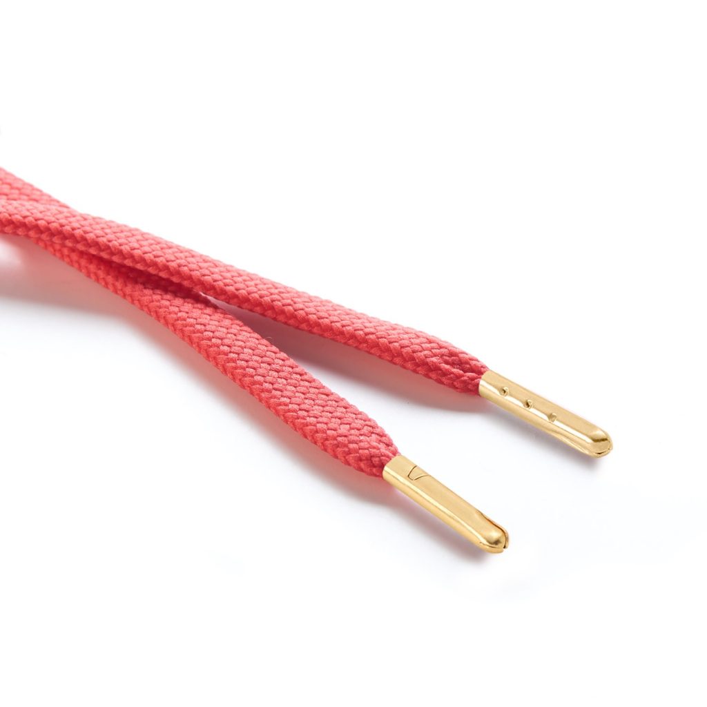 Red Flat Draw String Cord Gold Metal Tip Lace Kalsi Cords UK