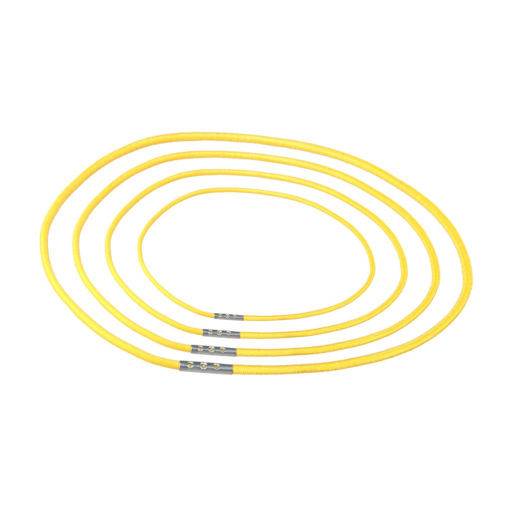 Yellow Round Elastic Menu Loop Rings - Kalsi Cords UK Made In Britain