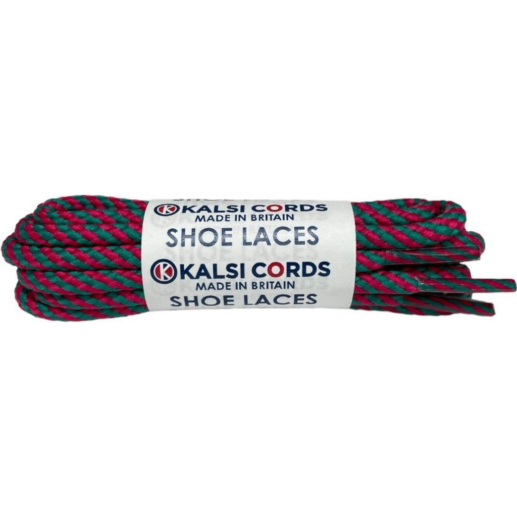 Jade & Cerise Twisted Spiral 5mm Round Cord Shoe Laces