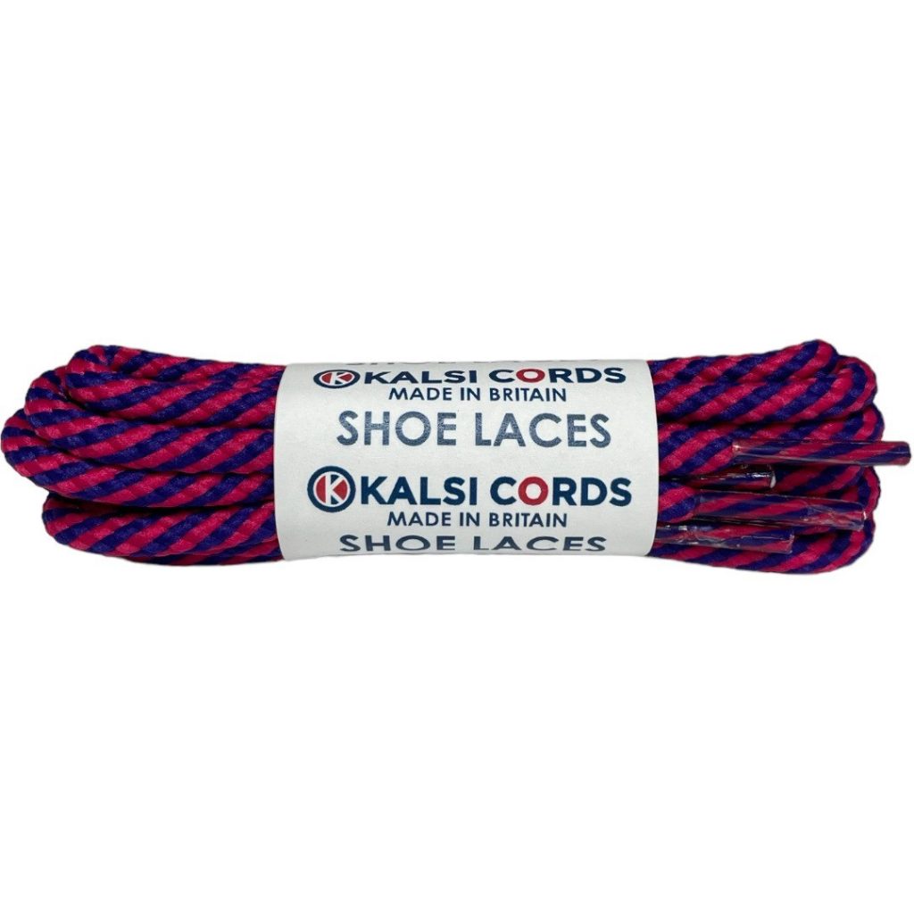 Purple & Cerise Twisted Spiral 5mm Round Cord Shoe Laces